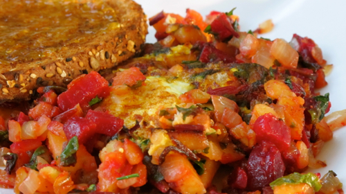 Breakfast for Dinner – Beet & Potato Hash – Gazing In