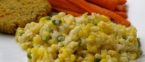 Chickpea Patties and Spicy Creamed Corn – Gazing In