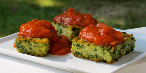 Vegan Comfort Food: Spinach Polenta with Red Sauce – Gazing In